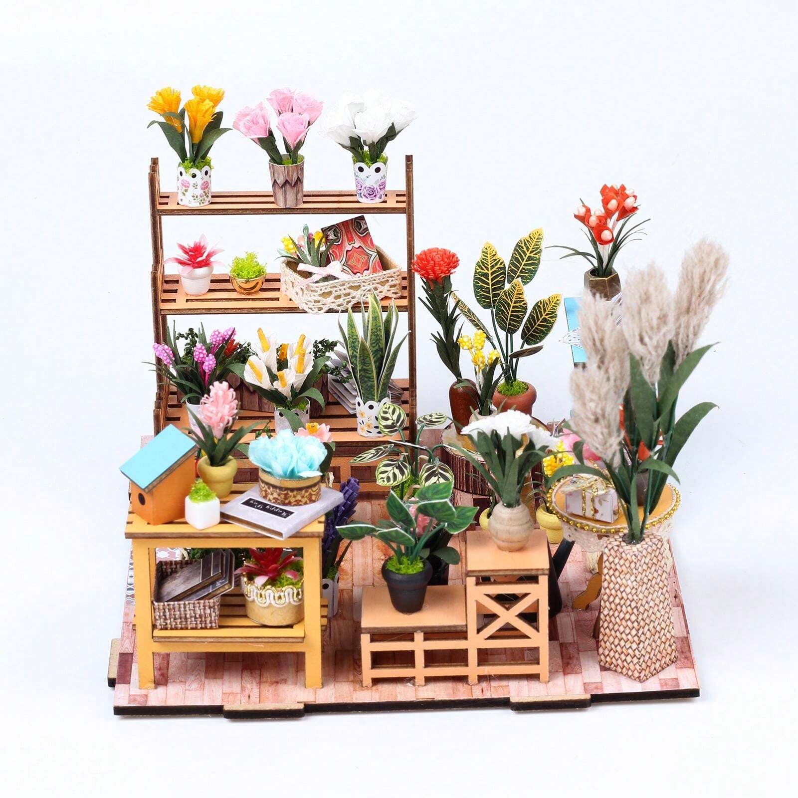 DIY Miniature Dollhouse Kit 1:24 Scale 3D Miniature Flower House Kit ...