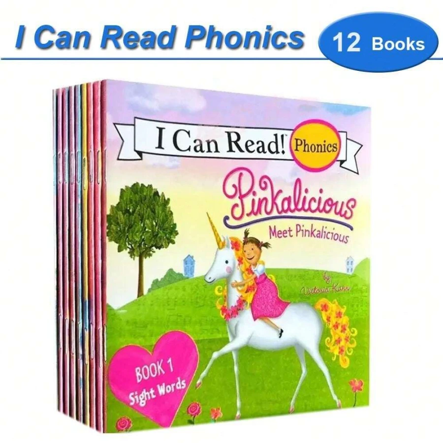 1 Set Of 12, I Can Read English Picture Books Pinkalicious Phonics ...