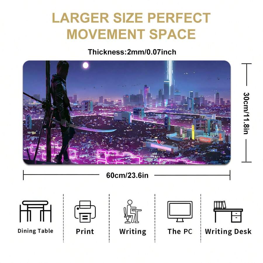 ฉากกลางคืนของเมืองในอนาคต LightL Shadow Mouse Pad แผ่นรองเมาส์สำหรับ ...