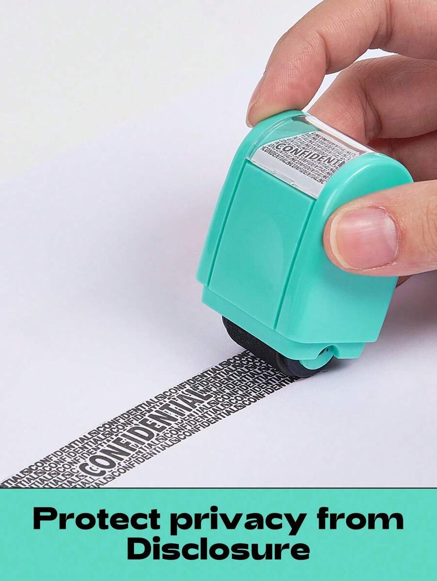 Identity Theft Protection Stamp, Refillable Ink Roller, Safe Security ...