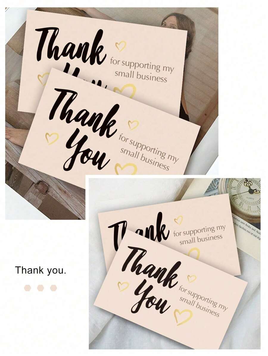 Pink Thank You Card For Gift Wrapping, Decoration, And Invitations ...