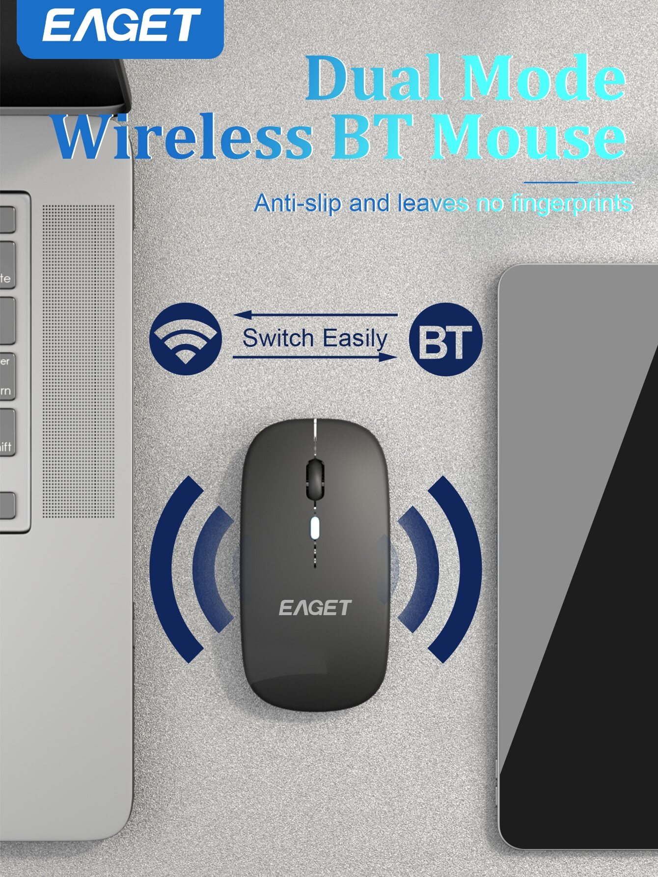 Portable Silent Wireless Mouse 2.4G Led Light Compatible With Laptop ...