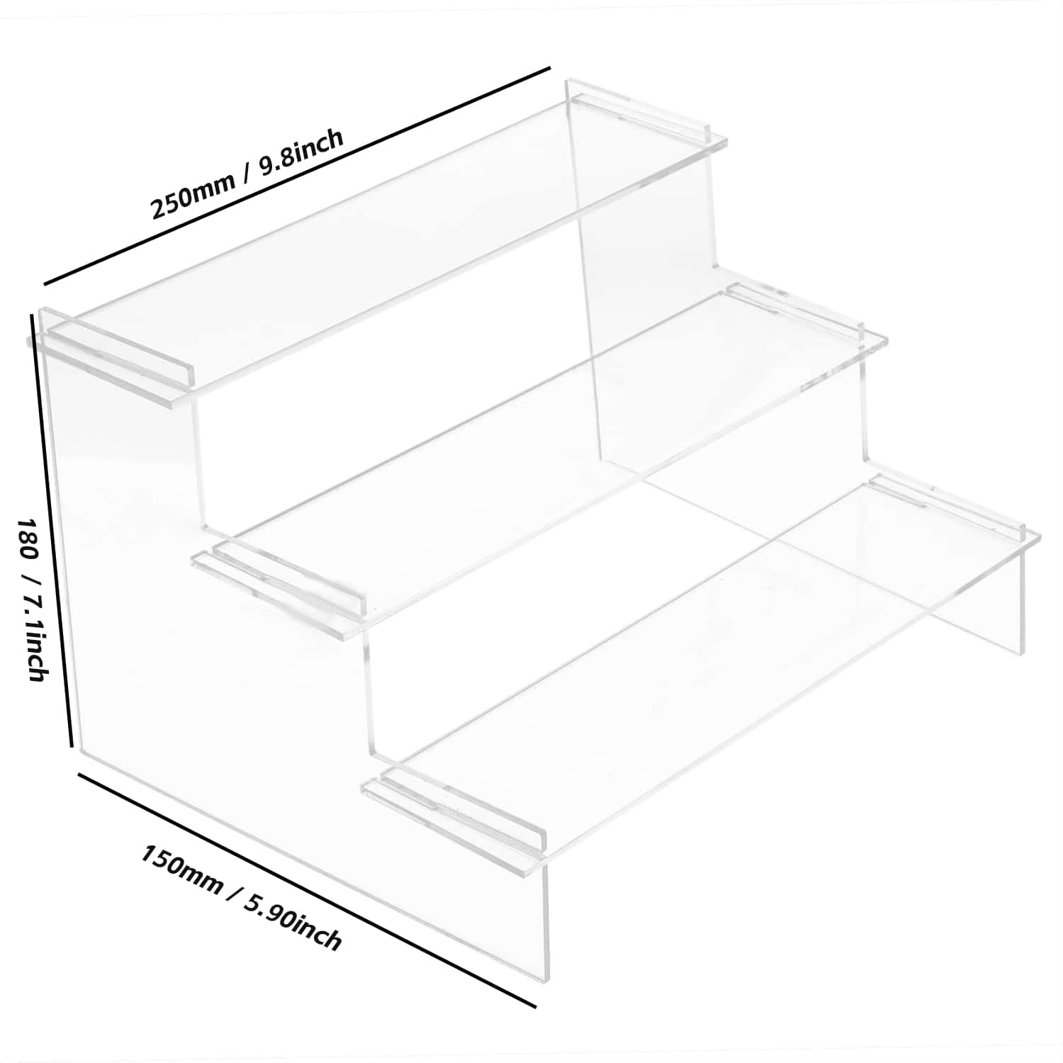 DIY 3-Tier Acrylic Staircase Display Shelf Kit - Scratch-Resistant ...
