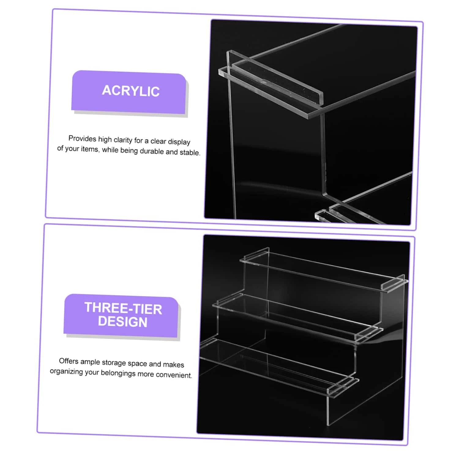 DIY 3-Tier Acrylic Staircase Display Shelf Kit - Scratch-Resistant ...