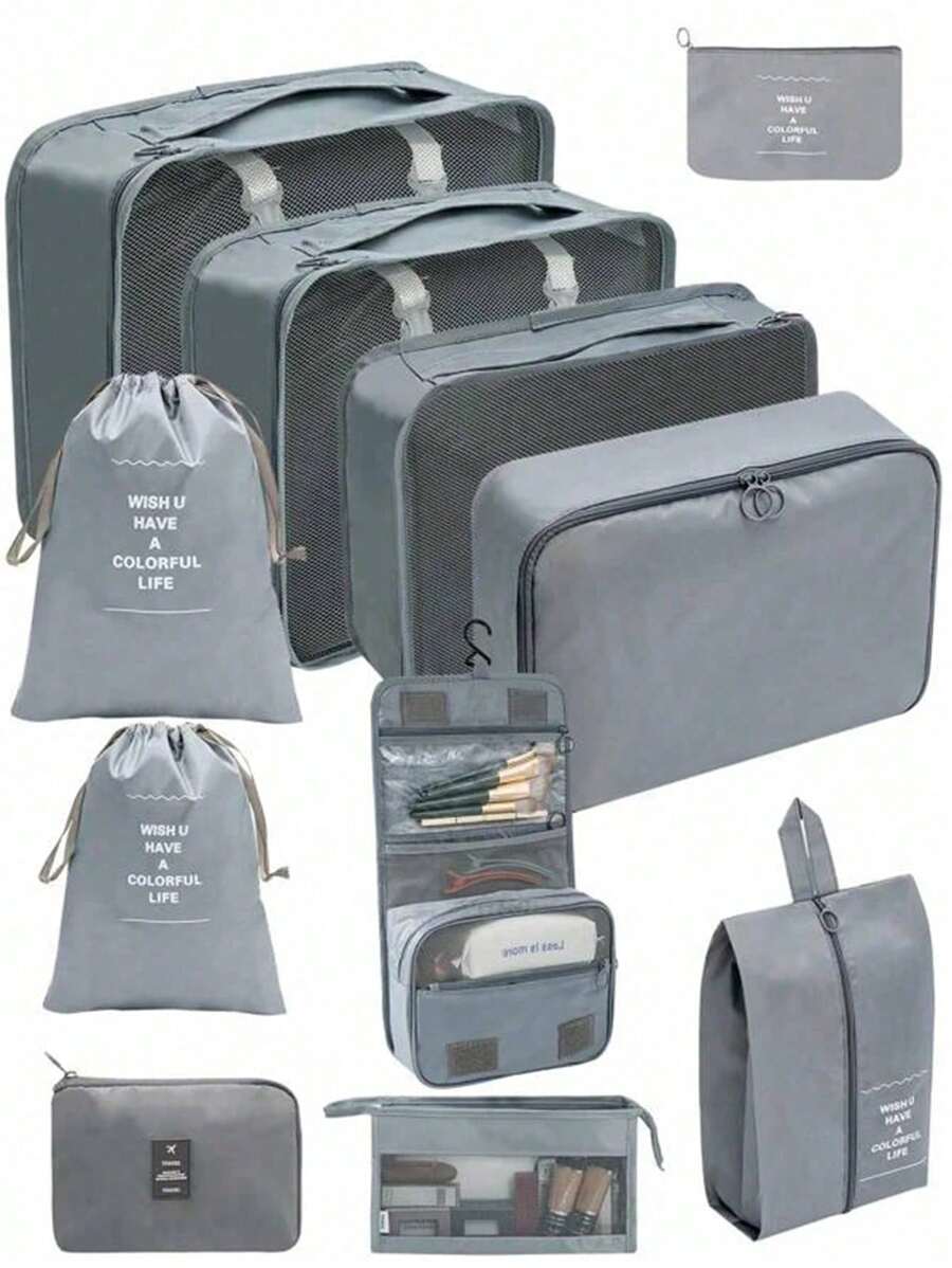 11pcs Portable Travel Storage Bag Set - Organize Your Clothing, Shoes ...