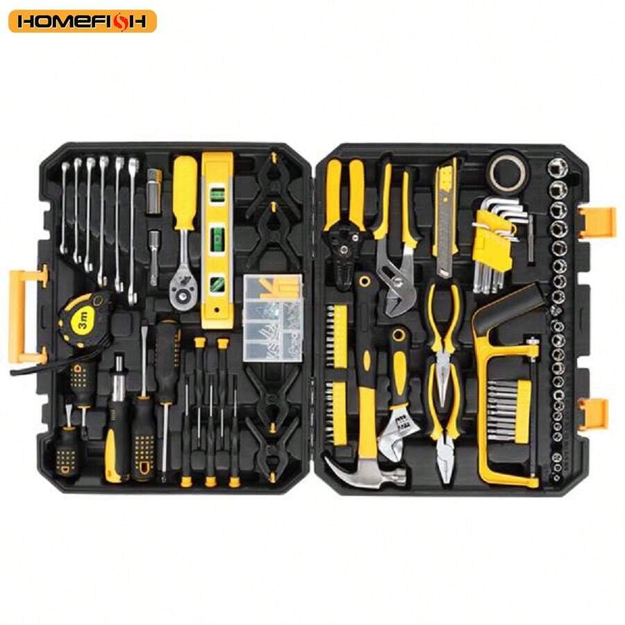 198pc Black And Yellow Tool Set Family Tool Perfect For Handyman's ...