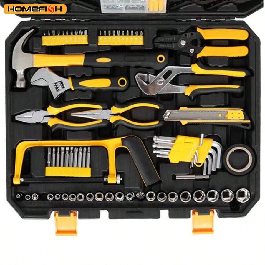 198pc Black And Yellow Tool Set Family Tool Perfect For Handyman's ...