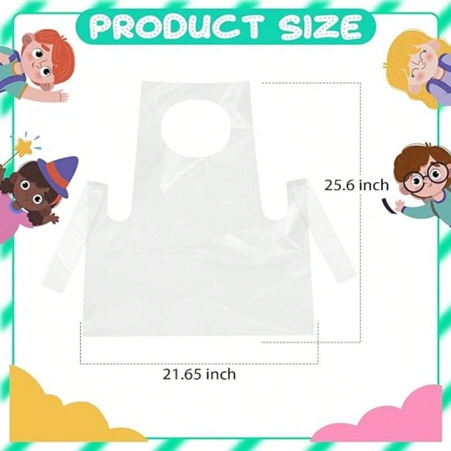 25/50/75/100/150 Pieces Disposable Aprons For Kids Aprons Kids Craft ...