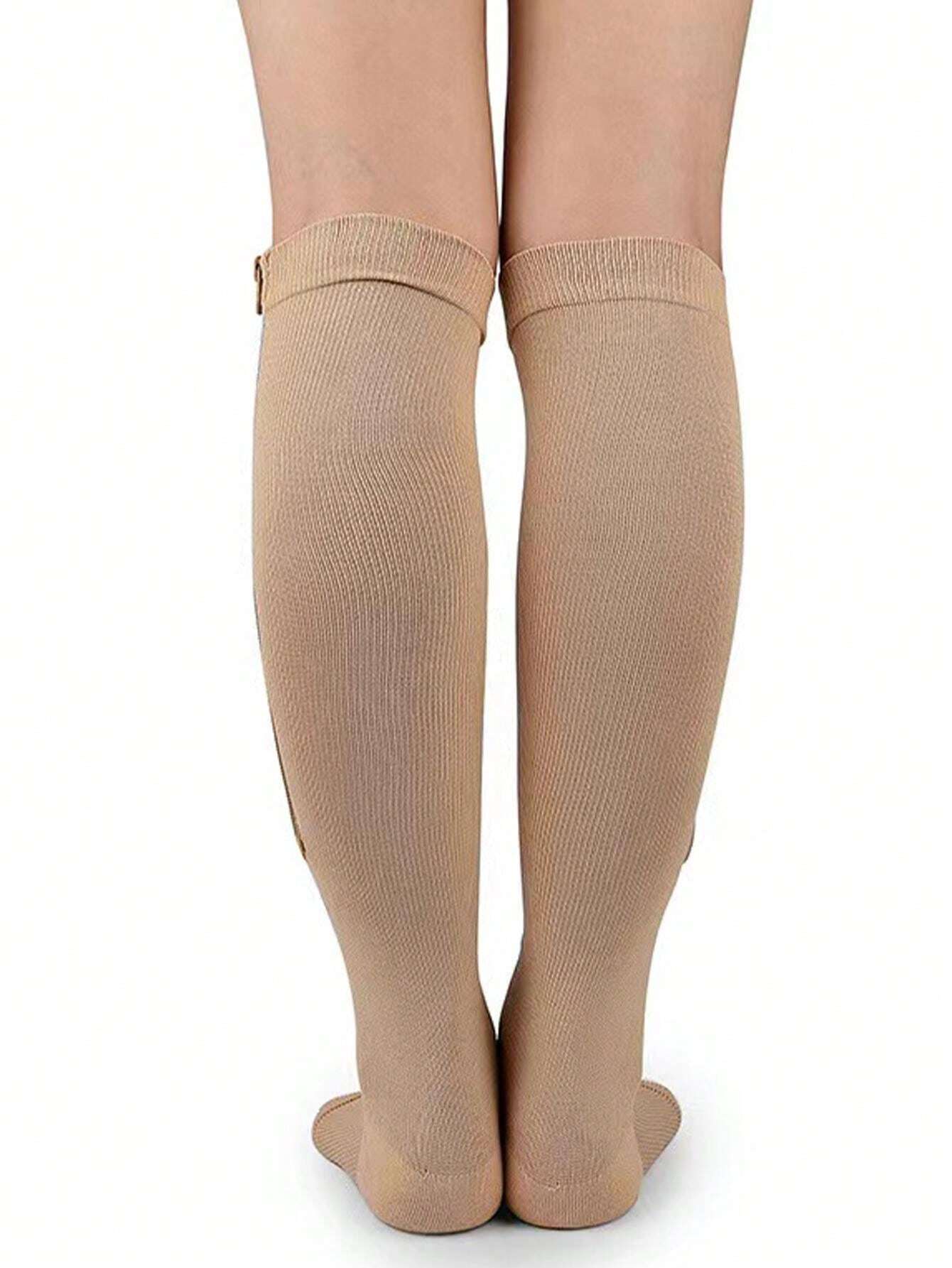 3 Pairs Women's Zipper Compression Socks, Fitness & Body Shaping Leg ...