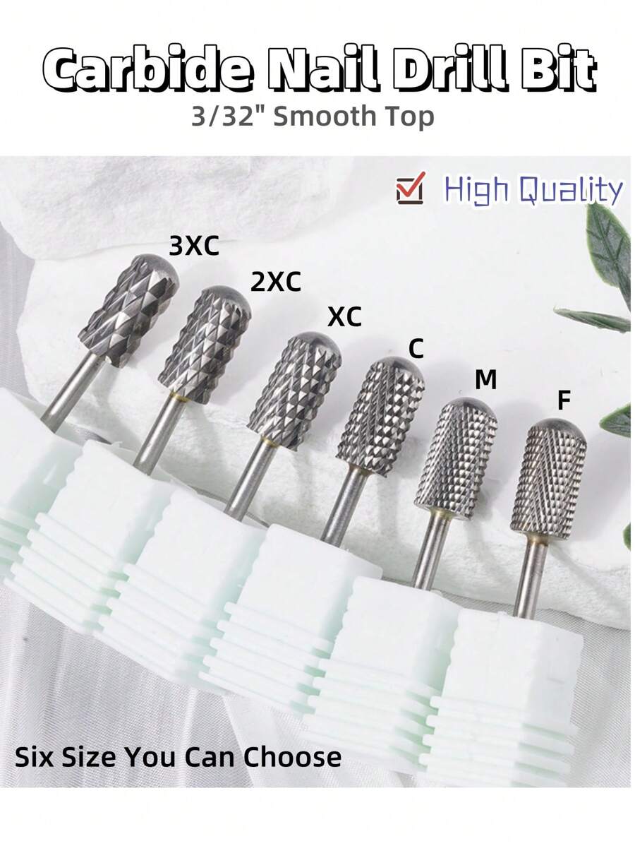 1pc 3/32" Smooth Top Large Rounded Top Bit Nail Drill Bits Manicure ...
