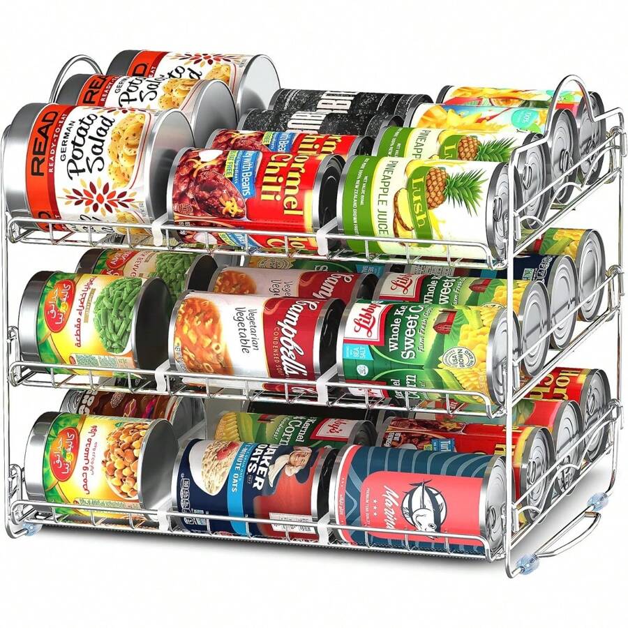 Storage Can Rack Organizer, Stackable Can Organizer Holds Upto 36 Cans ...