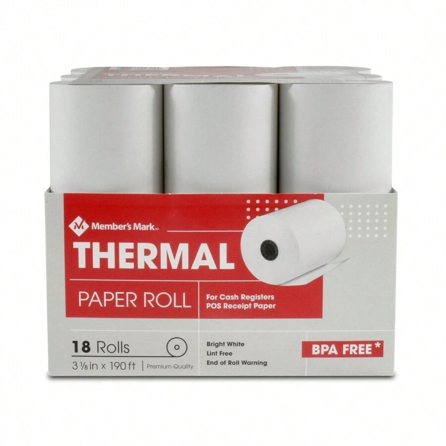 Member's Mark Members Mark Thermal Receipt Paper Rolls 3 1/8" X 190 18 ...