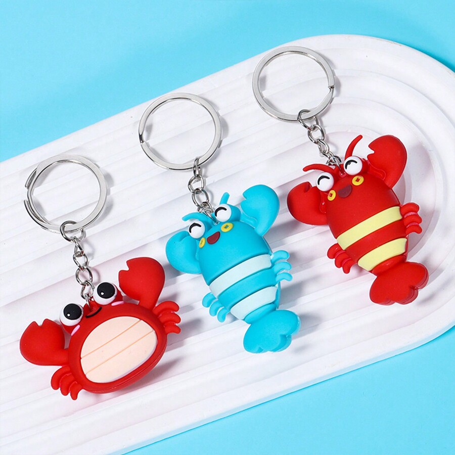 4pcs Festival Ocean Keychains: Cute Crab And Lobster Charm, Perfect For ...