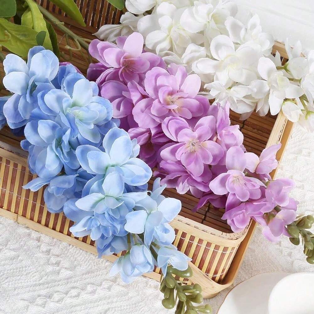 Delphinium Artificial Flowers 33.5in Long Stem Larkspur Fake Silk ...