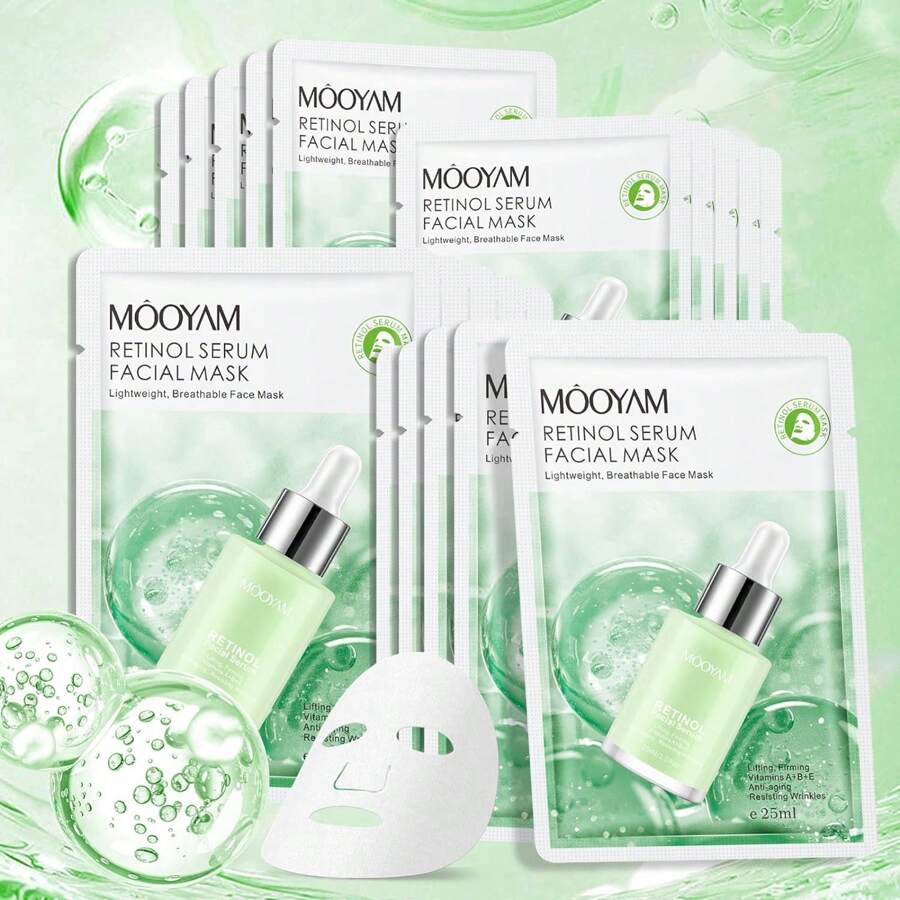 18 Sheets RETINOL SERUM FACIAL MASK Skincare, Hydrating Facial Masks ...