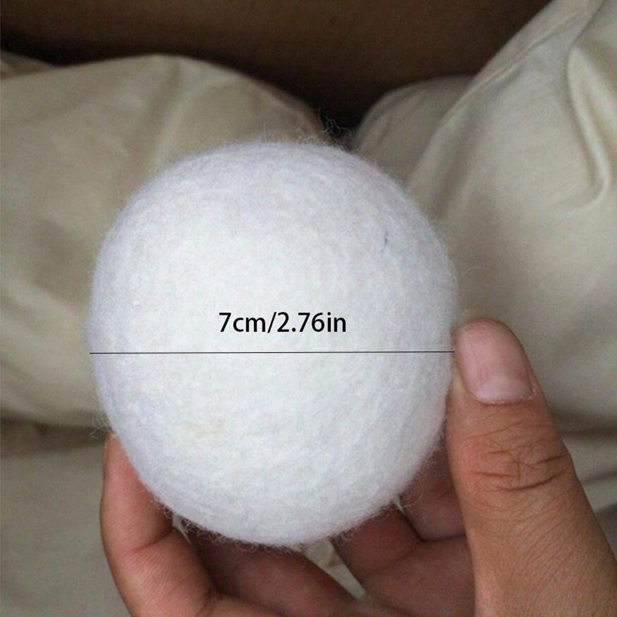 6pcs/Pack Pure White 7cm 100% Wool Dryer Balls, Anti-Static All-Year ...