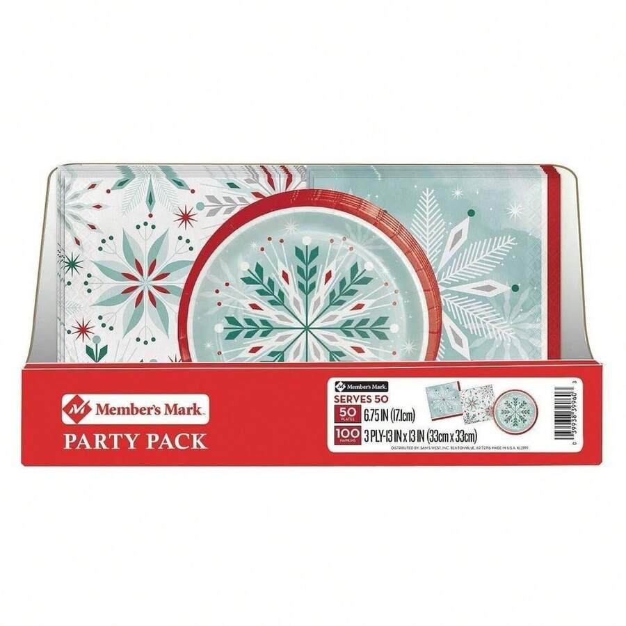 Member's Mark Members Mark Wonderland Frost Snowflake Party Pack - 100 ...