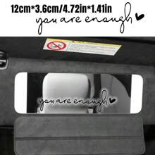 1pc "You Are Enough" Car Rearview Mirror Makeup Mirror Sticker, Car ...