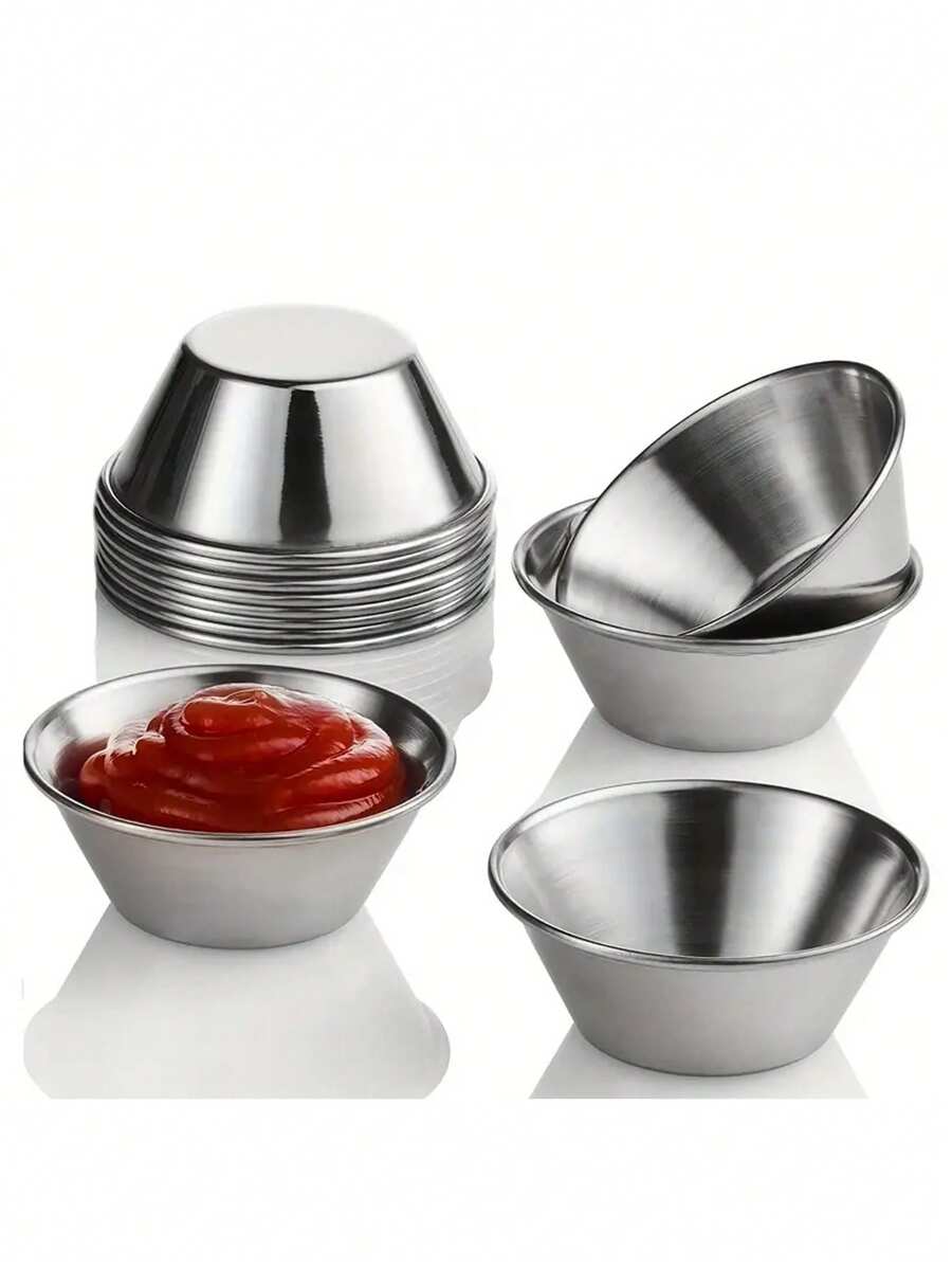 1/2/6 Pcs Reusable Stainless Steel Portion Cups - Microwave Safe ...