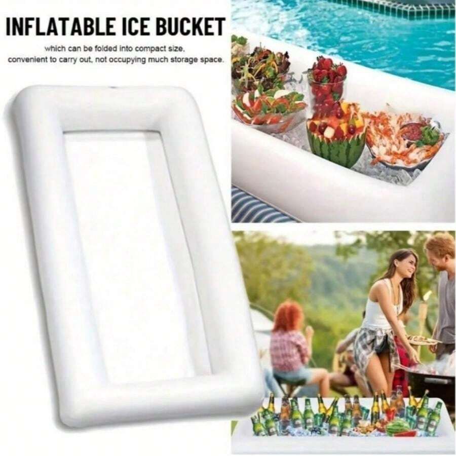 Inflatable Pool Bar Float, Square Floating Buffet Tray With Ice Cooler ...
