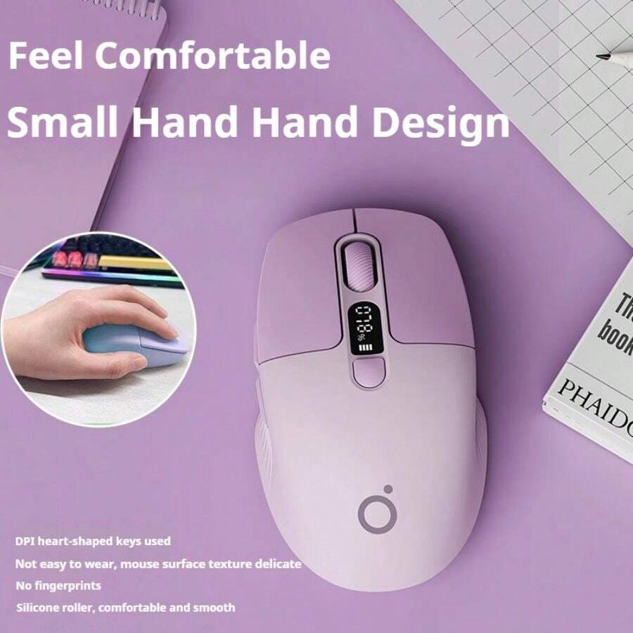 EWEADN Q1 Purple Wireless Office Mouse With External Power Display ...