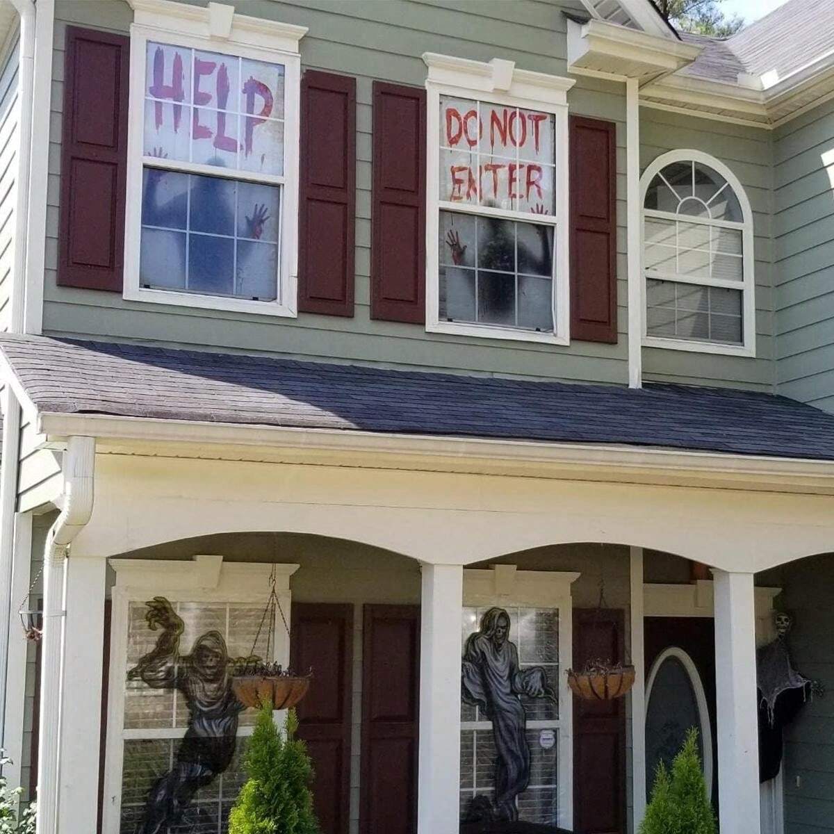 2pcs Halloween Giant Bloody Window Poster Decorations For Haunted House ...