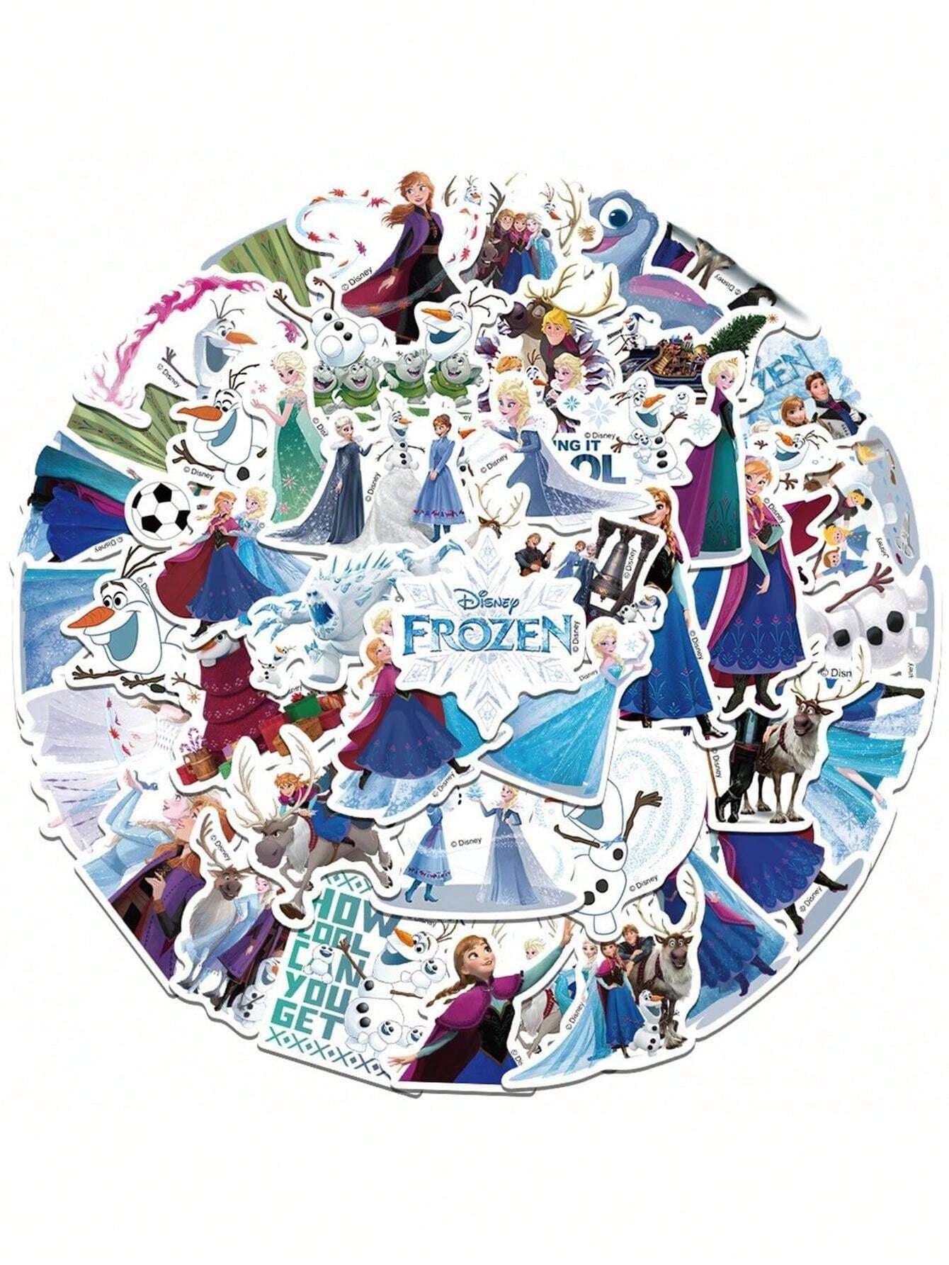 50Pcs/Set Genuine Disney Cartoon Frozen Elsa Anna Stickers DIY Phone ...