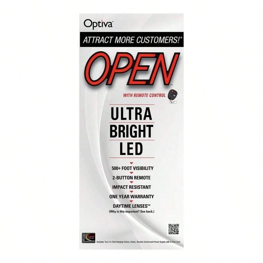 Optiva Signs Optiva 20" Ultra Bright LED OPEN Sign With Remote Control ...