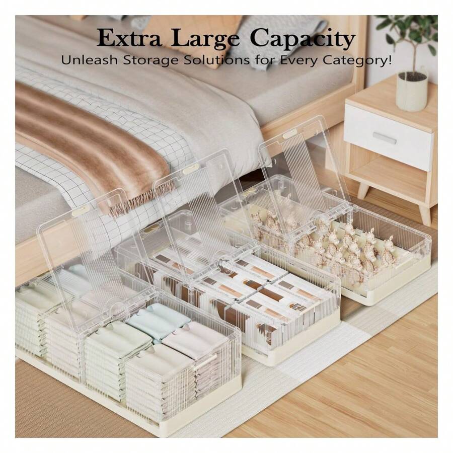 Under Bed Storage Containers, 15.5Gal Bedroom Closet Organizers And ...