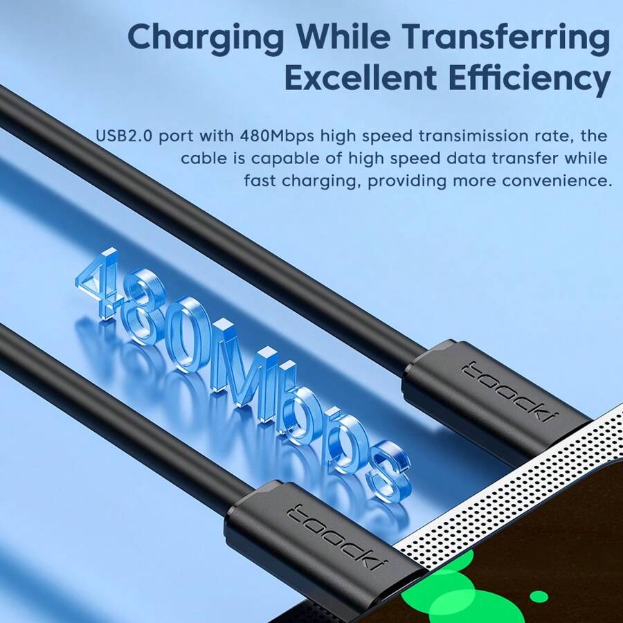 Cable Tipo C a Tipo C PD100W Toocki, cable de carga rápida de 5A USB C a USB C para 12 13 S24 ...