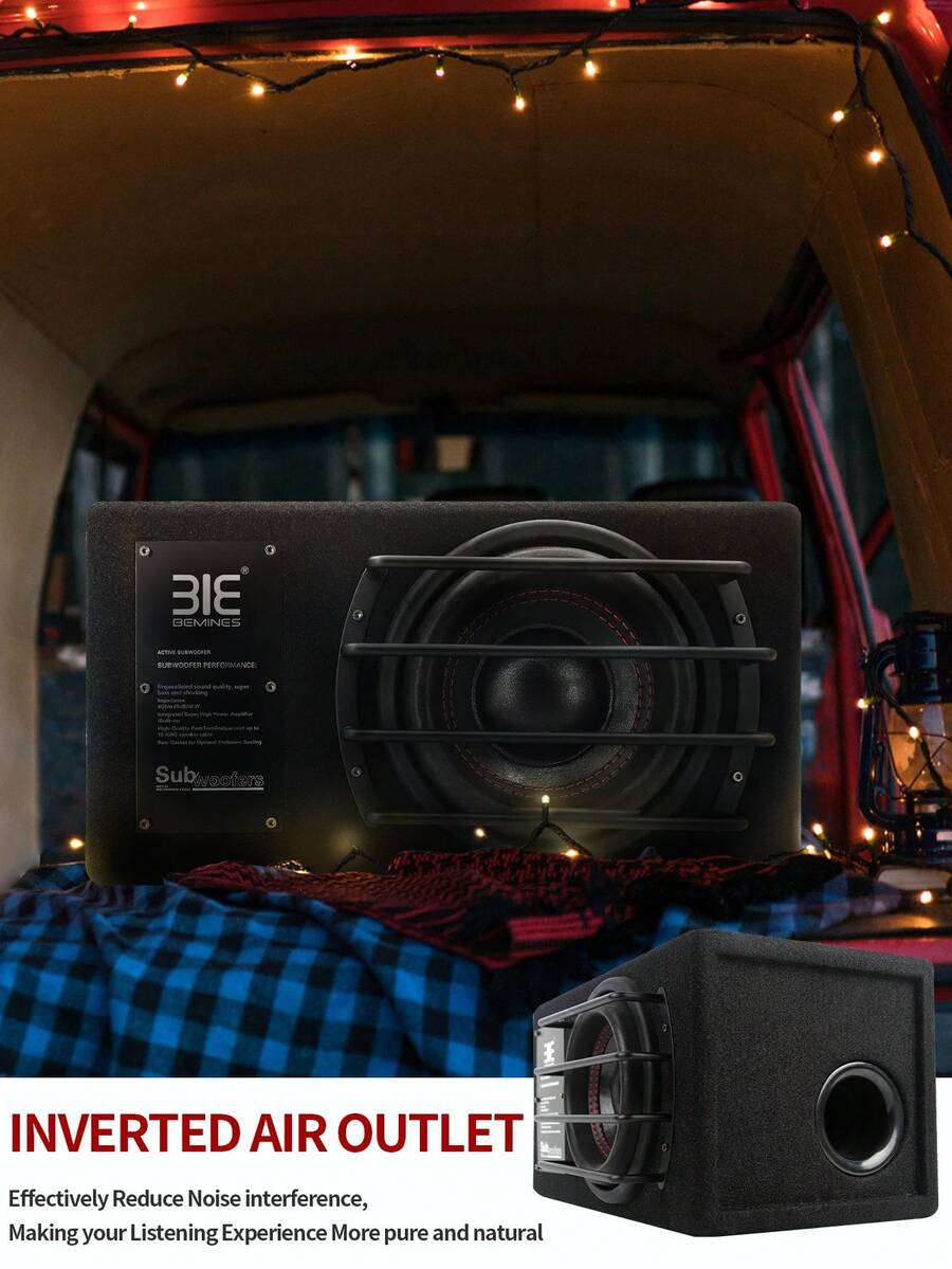 1pc BEMINES YL-1001 Black Active Stereo Subwoofer Car Speaker 10-Inch ...