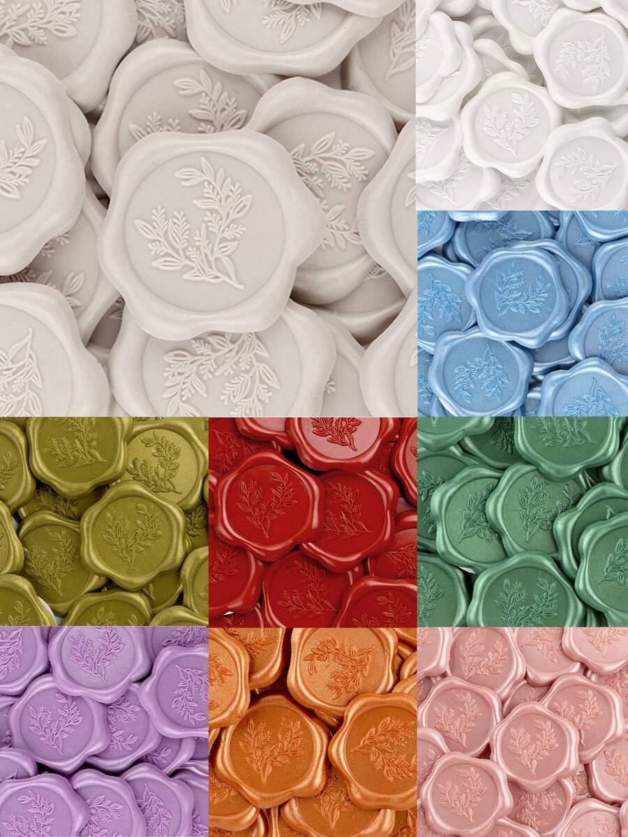 CYFUN DESIGN 20 PCS Eucalyptus Pattern Real Wax Sealing Stickers Self ...