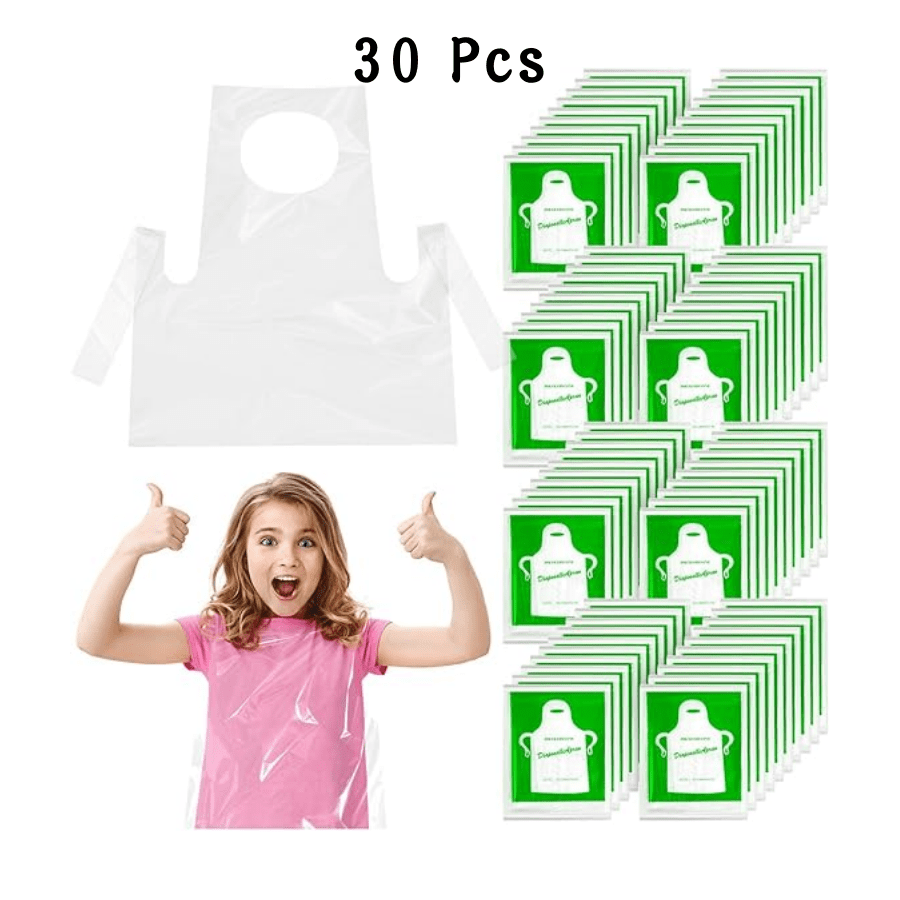 25/50/75/100/150 Pieces Disposable Aprons For Kids Aprons Kids Craft ...