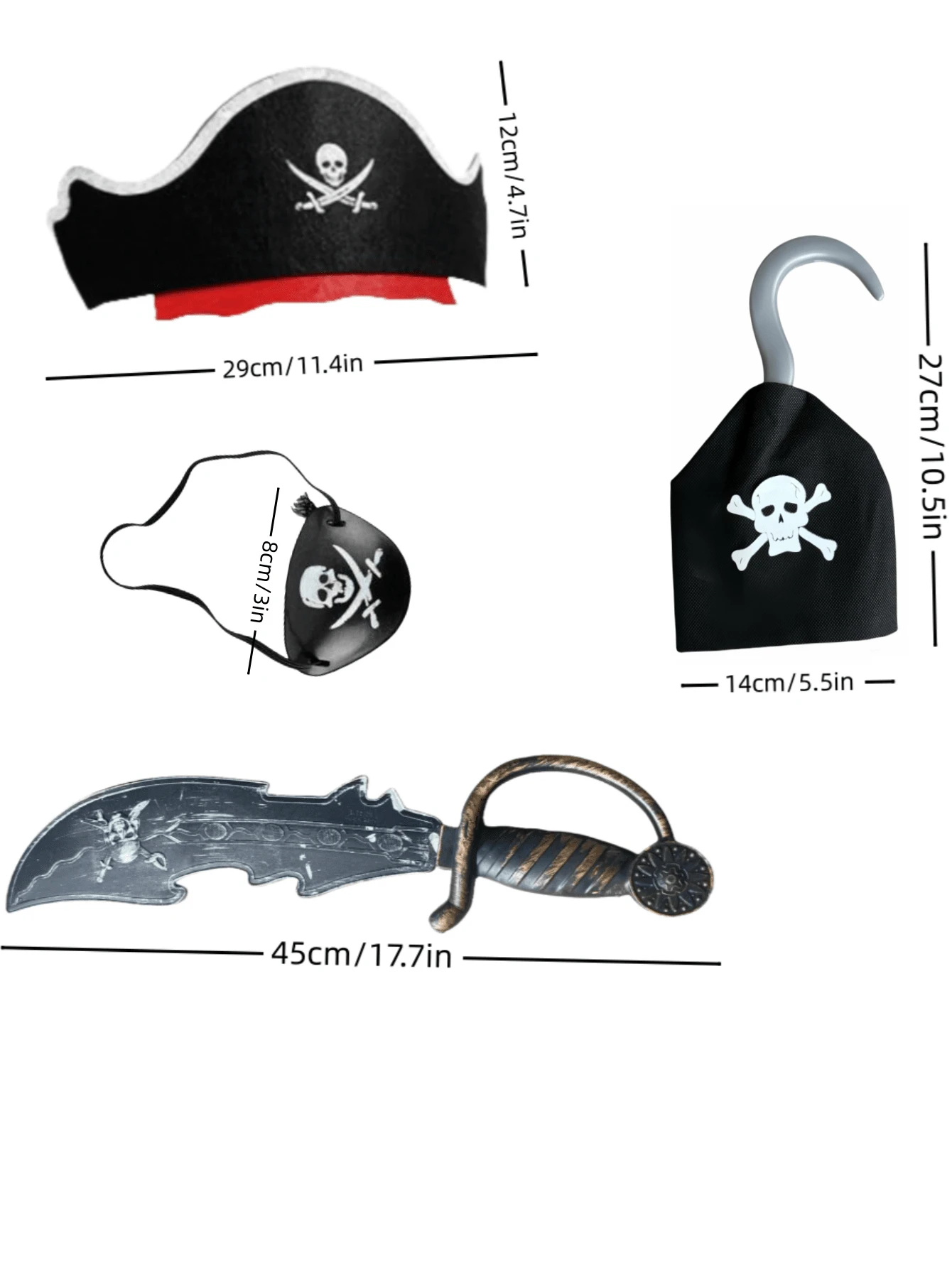 Caribbean Pirate Party Cosplay Costume Felt Pirate Hat, Pirate Captain ...
