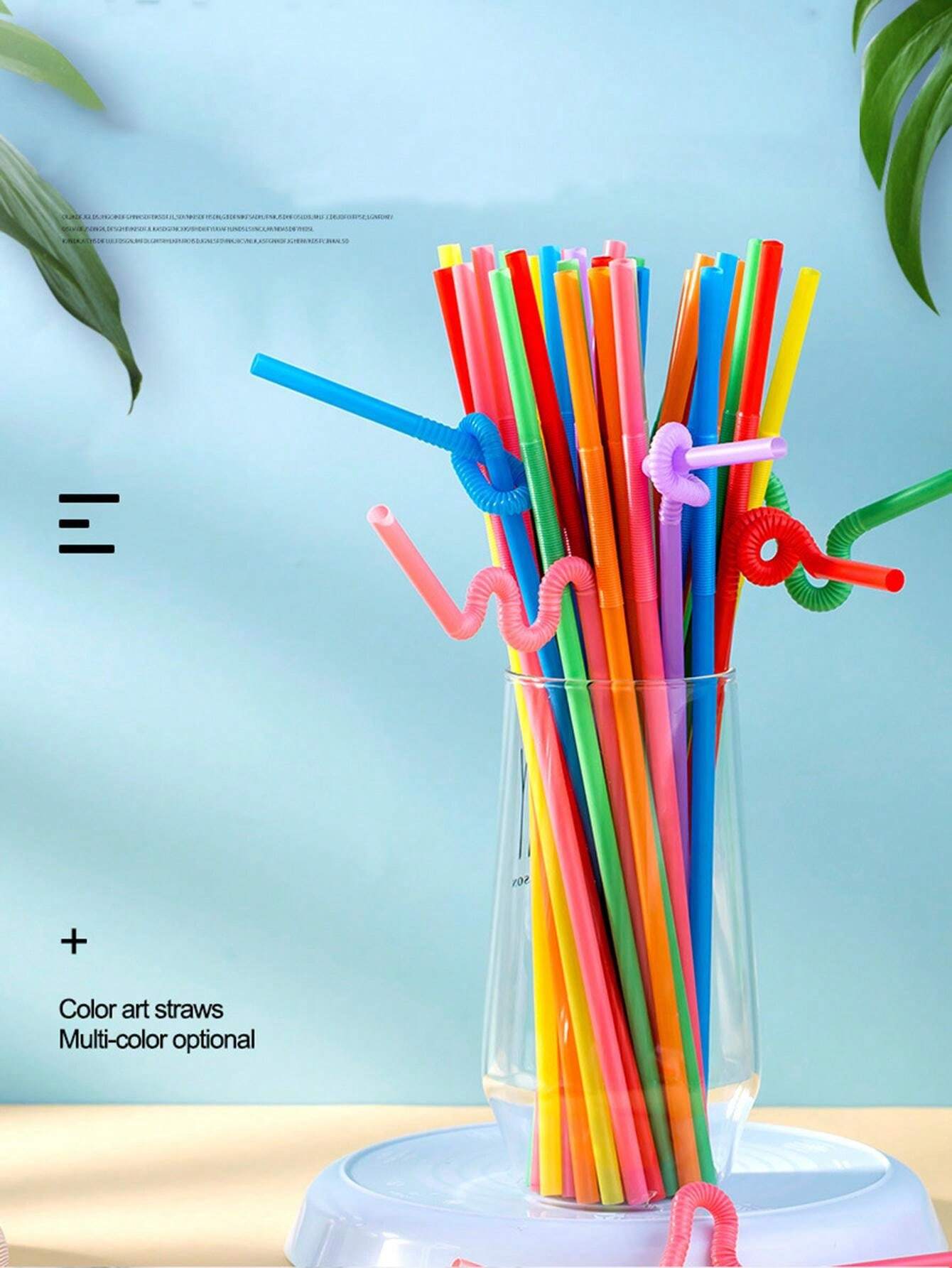 100PCS Flexible Plastic Straws, Colorful Disposable Bendable Party ...