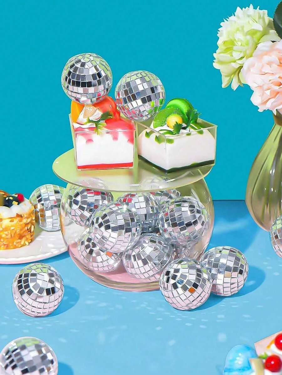 10 Pcs Mini Disco Balls Silver Hanging Decorations Reflective Mirror ...