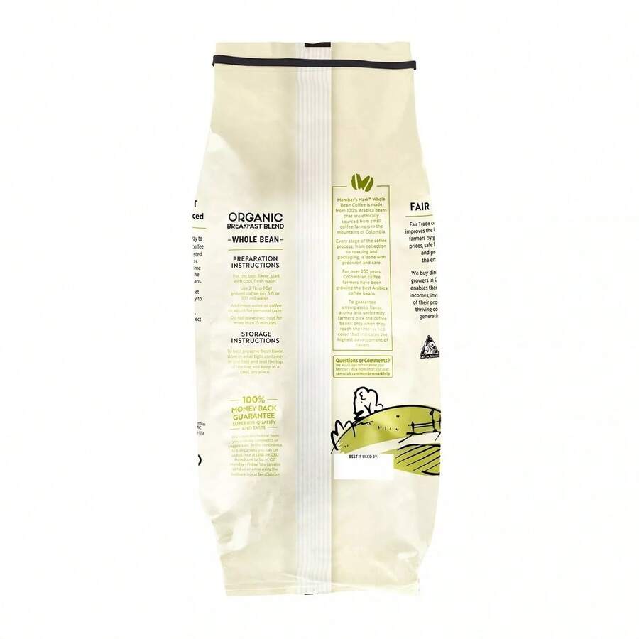 Member's Mark Members Mark Organic Breakfast Coffee Whole Bean (40 ...