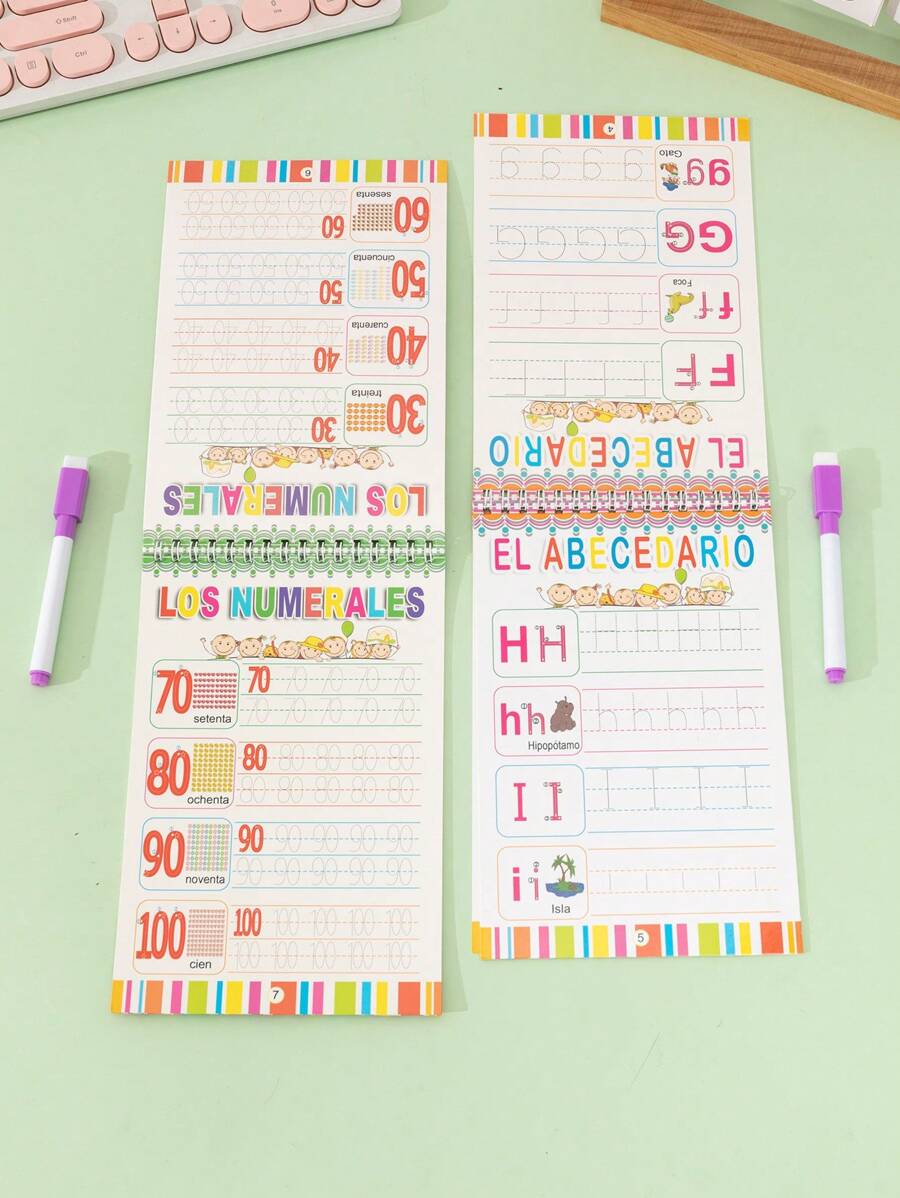 1 Children's Digital/Letter Coil Calligraphy Exercise Book For 3-14 ...