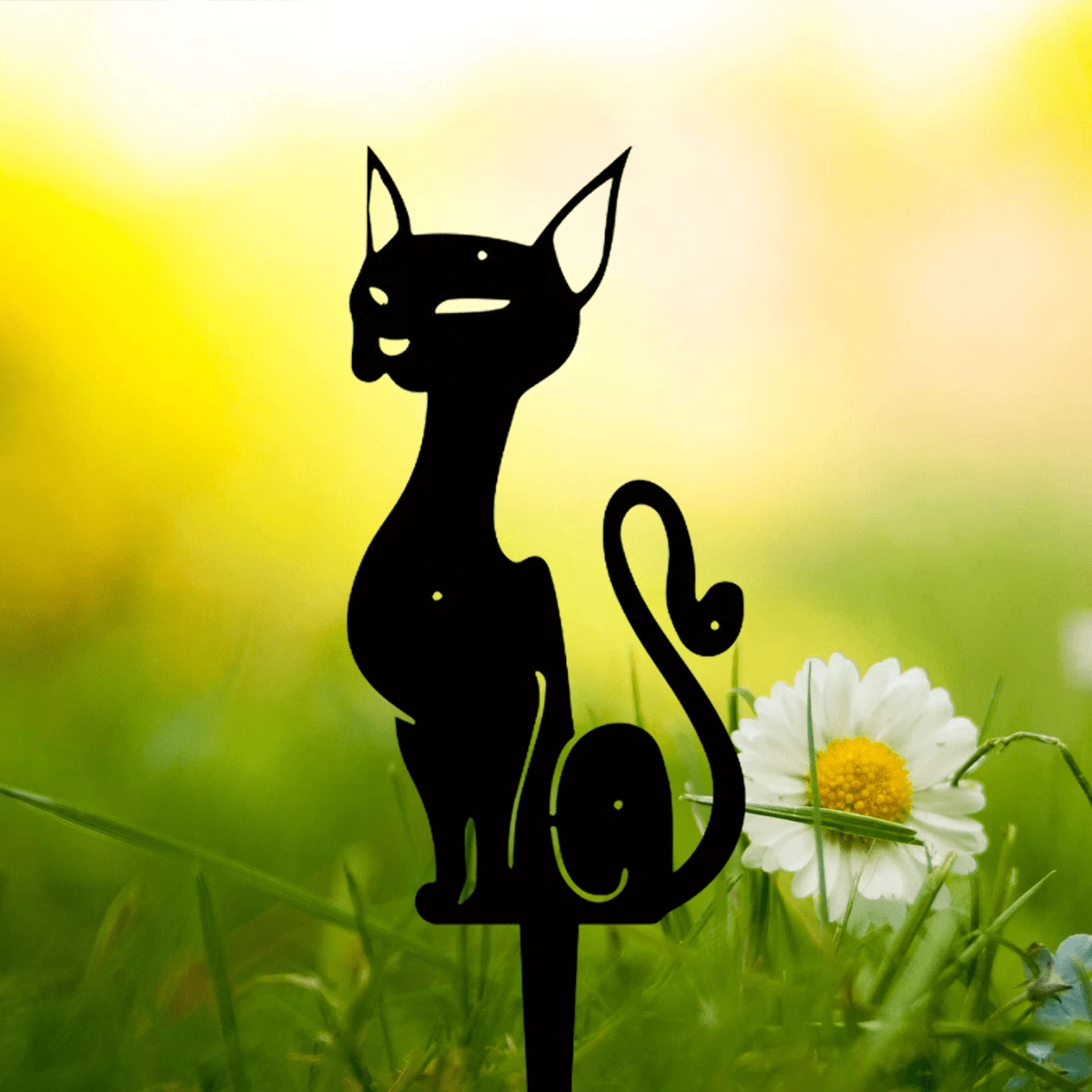 1pc, Black Cat Metal Garden Stakes, Outdoor Decorative Stakes, Garden ...