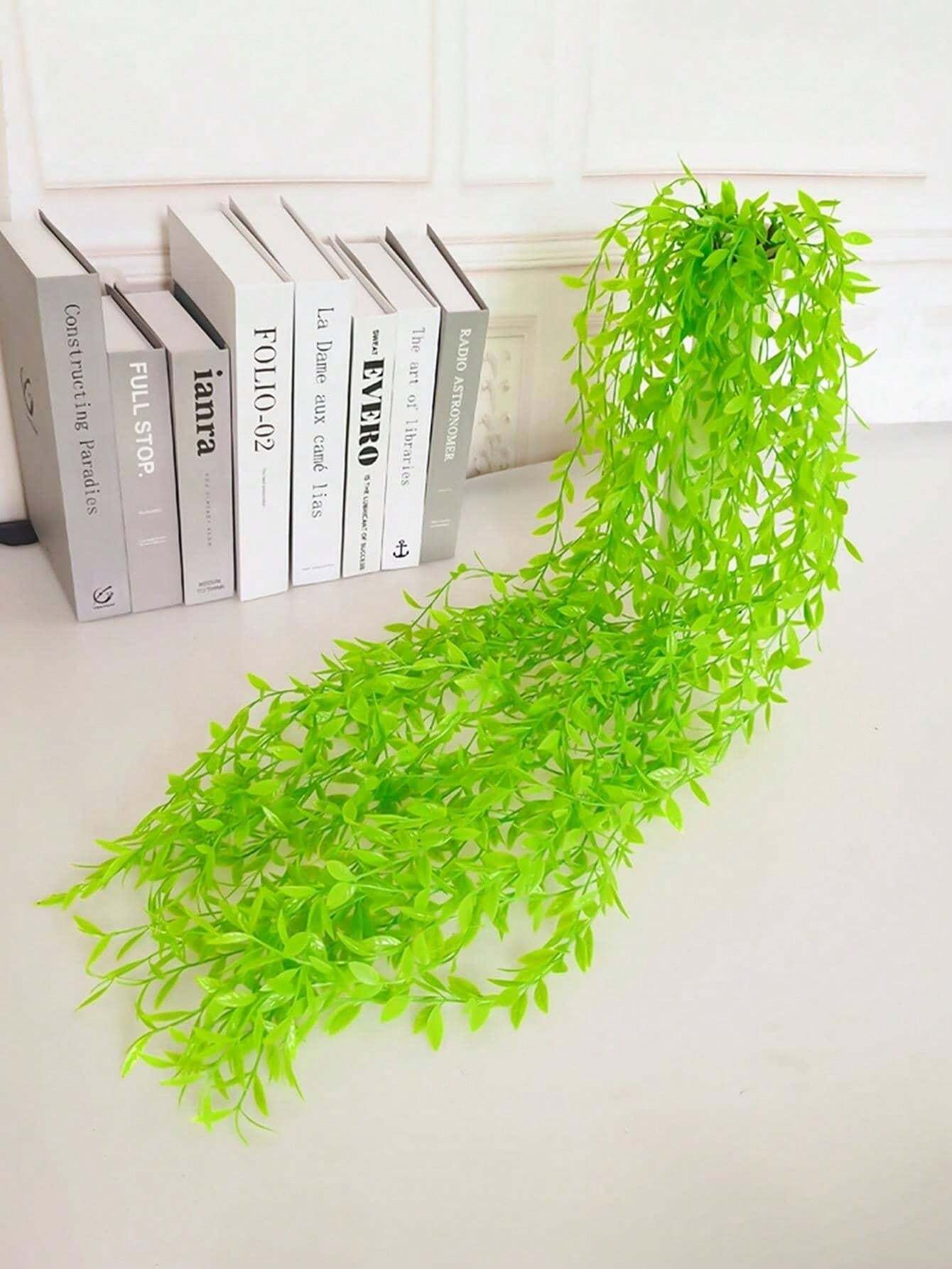 2pcs Artificial Green Willow Wall Hanging With Entwined Leaves For Home ...