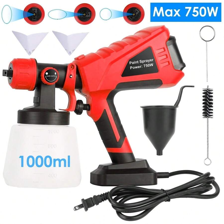 Global Phoenix 750W Electric Paint Sprayer 1000ML Handheld HVLP Spray ...