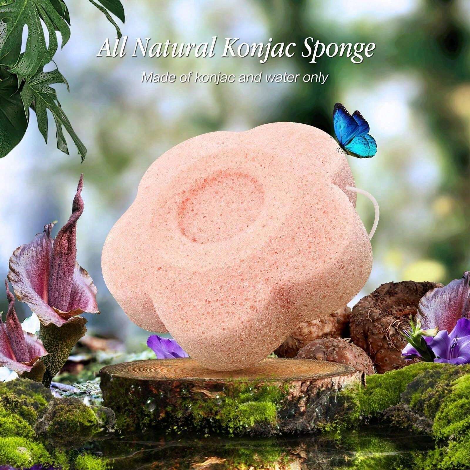 3pcs Natural Konjac Facial Sponges - For Gentle Face Cleansing And Exfoliation Deep Cleansing ...