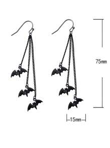1pair Halloween Bat Drop Earrings | SHEIN USA