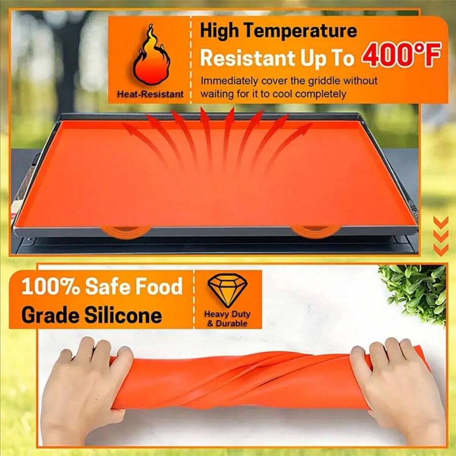 17/22/36 Inches Heavy Duty Silicone Grilling Mat - Waterproof, Fade ...