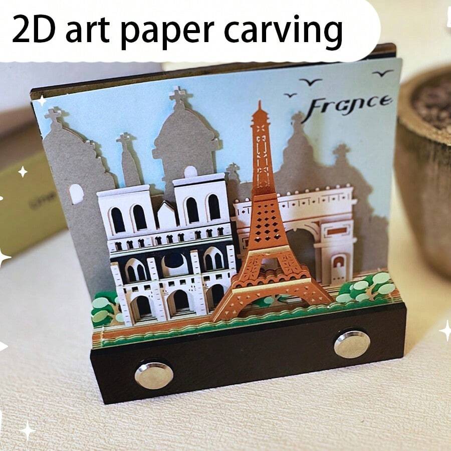 Bloc-notes 2D avec modèle en papier 3D Créatif de repère urbain pour ...