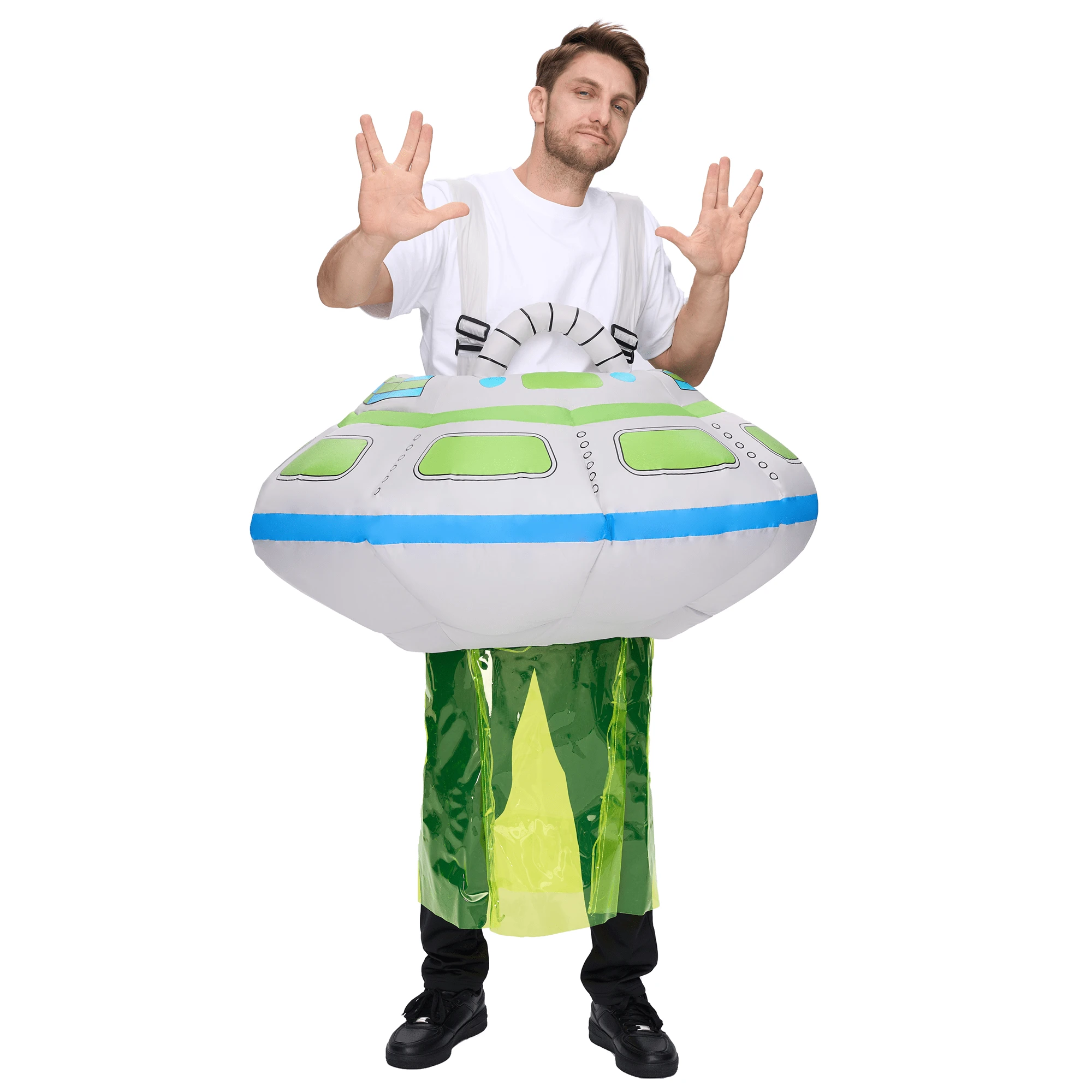 SYNCFUN Adult Alien Light-Up Deluxe Inflatable Costume, Adults Inflatable Costumes, Light-Up ...