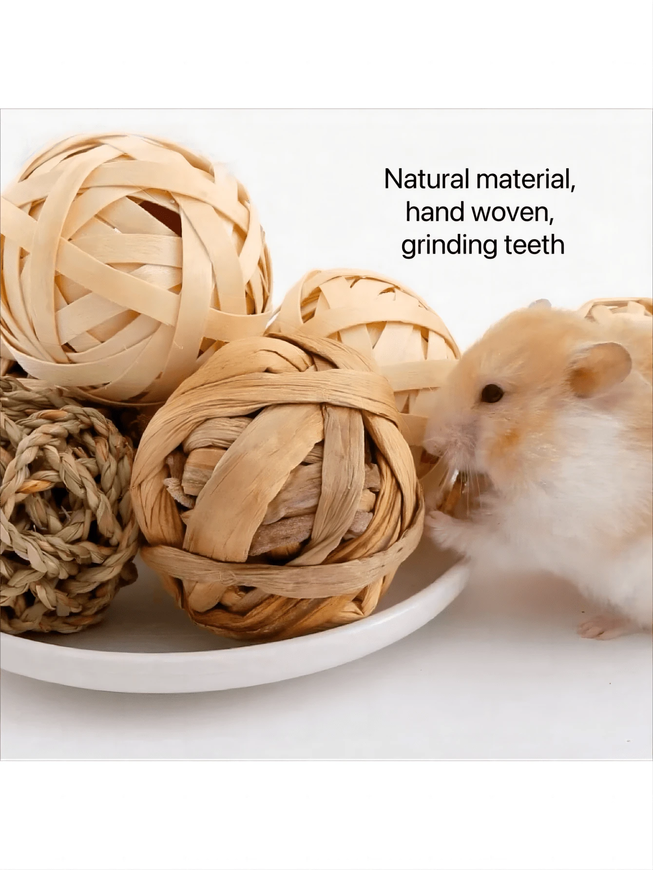 4pcs/Set Grass Woven Gnawing Balls, Suitable For Rabbits, Hamsters, And ...