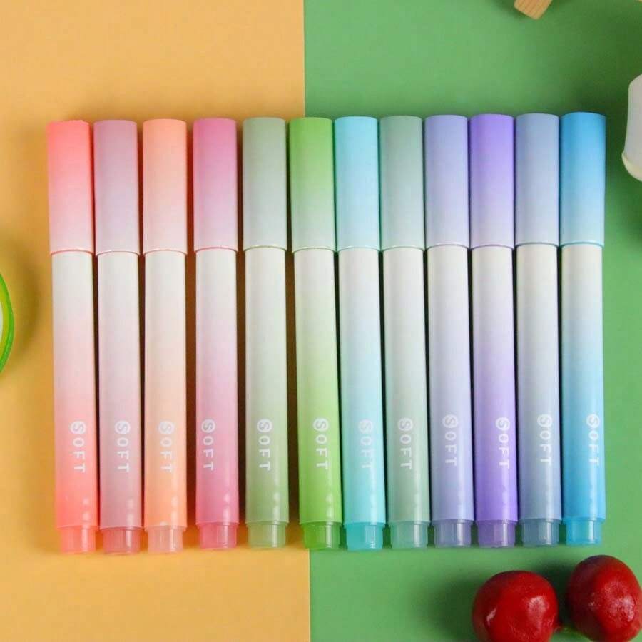 4 Bags Of Gradient Fluorescent Pens, High Aesthetic Value Colored Hand ...