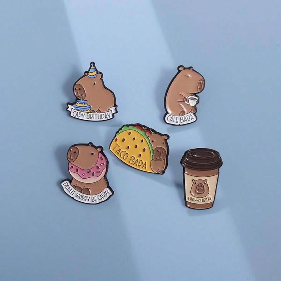 Funny Cute Capybara Brooch Gifts For Animal Lovers Pins Backpack Hat ...