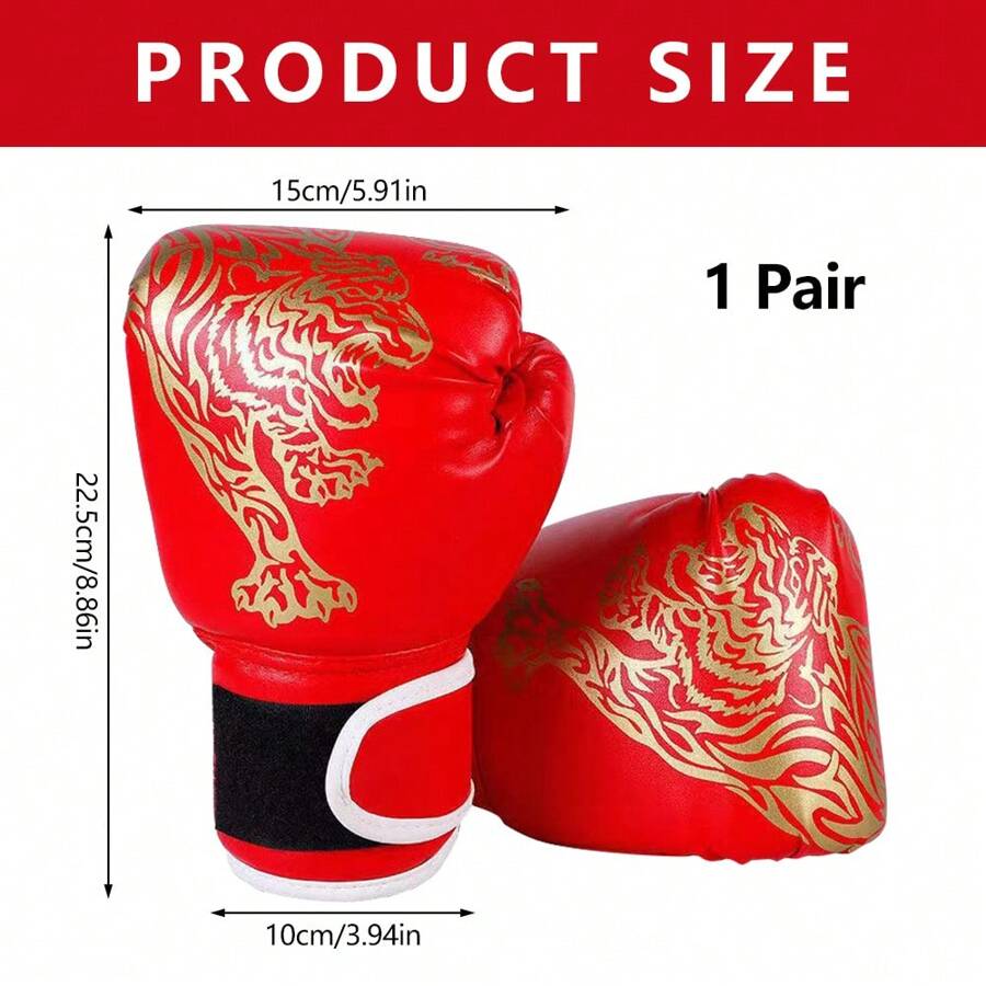 Par de Luvas de Boxe de PU, Luvas de Tigre Grossas, Conjunto de ...